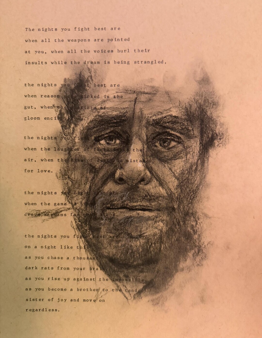 Charles Bukowski Regardless Poem Hand Drawn Portrait Print - Etsy