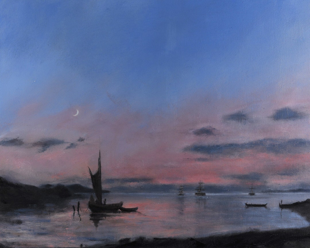 Peaceful Ocean Calming Art Boats in Harbor Ocean Decor - Etsy