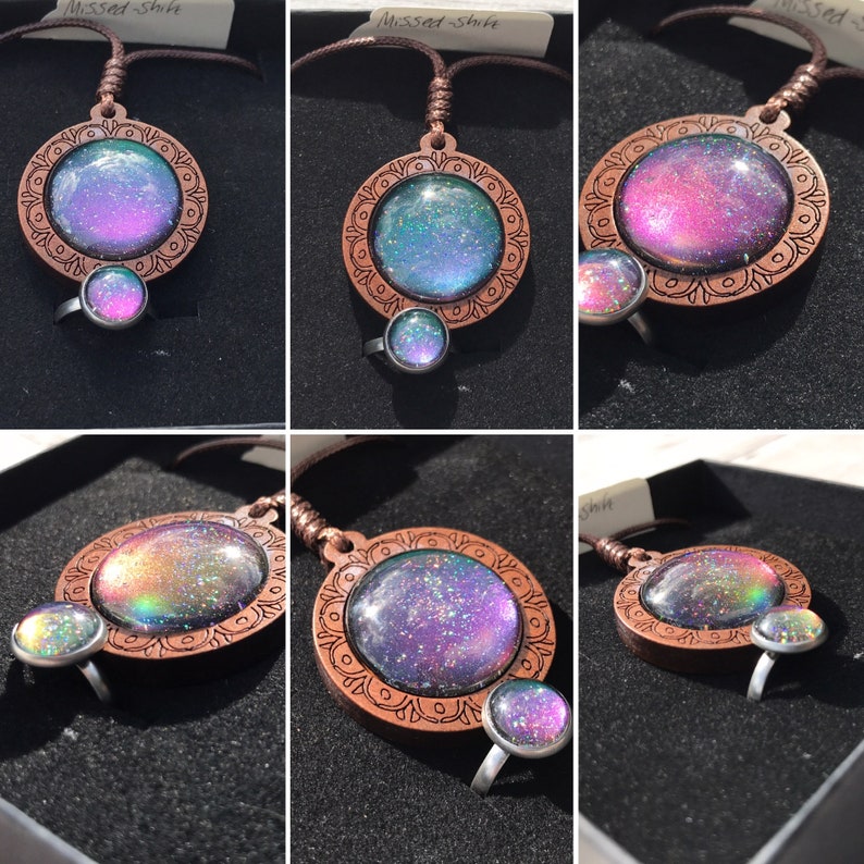 Holo Taco Multichrome Collection Necklace and Ring Sets - Etsy