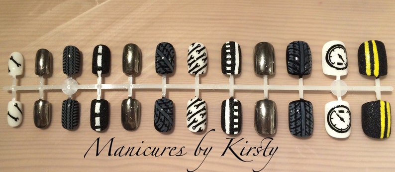 Car Themed Automotive Custom Nail Art Set for Petrolheads, Chrome ...