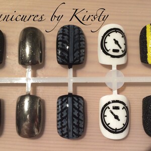 Car Themed Automotive Custom Nail Art Set for Petrolheads, Chrome ...