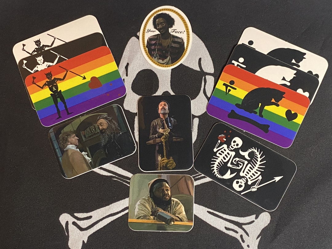 UPDATED! NOW 12 Small Stickers Blackbeard + Stede Bonnet OFMD, Pirate ...