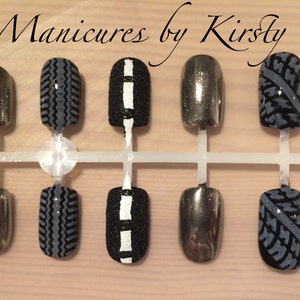 Car Themed Automotive Custom Nail Art Set for Petrolheads, Chrome ...