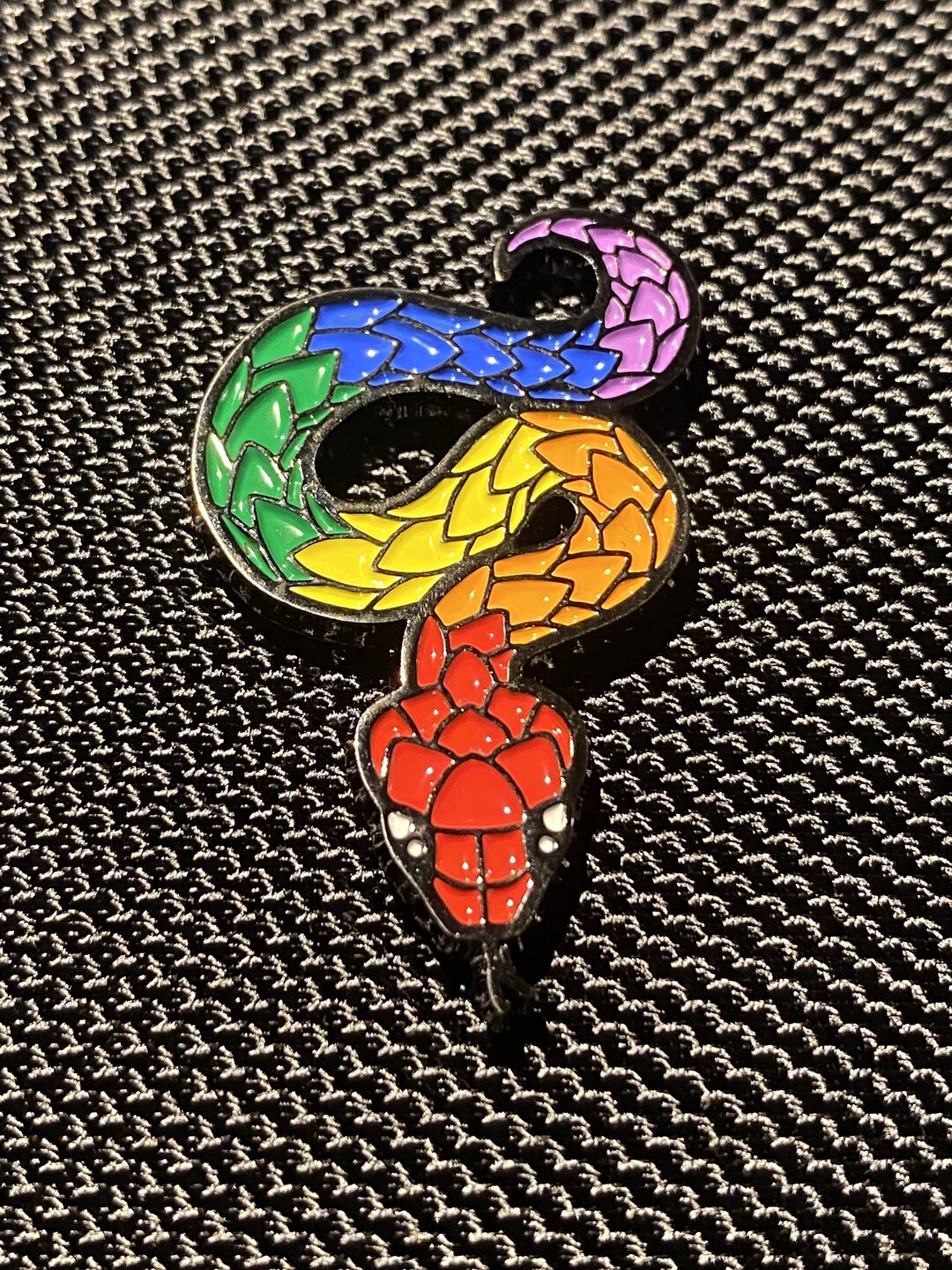 Rainbow Pride Snake Serpent Demon Badge Pin Effable Husbands - Etsy