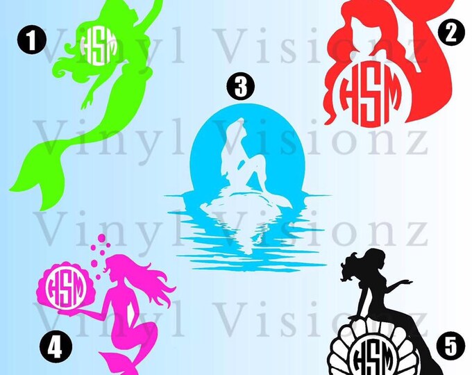 The Little Mermaid Decals-mermaid Decal-shell Decal - Etsy