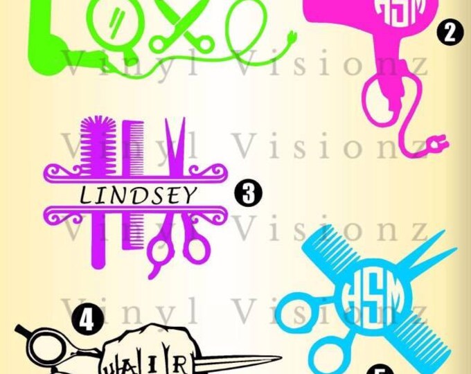 Hair Stylist-decals-hair Love-blow Dryer Decal-comb and Sheers Hair ...