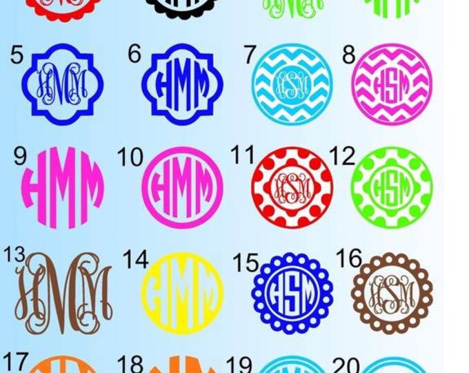 Cute Car Decal Monogrammed Decal Initals Decal Etsy