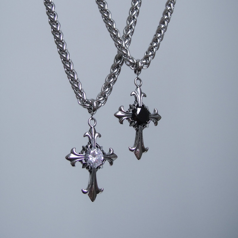 Black Cross Chain - Etsy