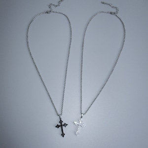 CZ Gothic Cross Chain Link Necklace Stainless Steel Crystal Diamond ...