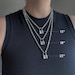 Handmade Stainless Steel Mini Lock Necklace: Oval Chain Layering Choker ...