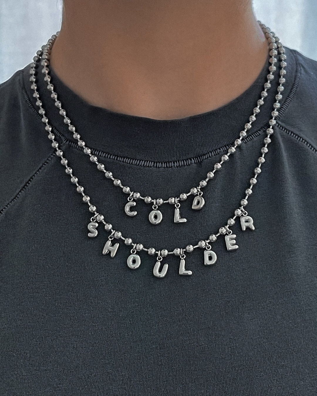 Custom Name Necklace: Stainless Steel Ball Chain, Handmade Personalized ...