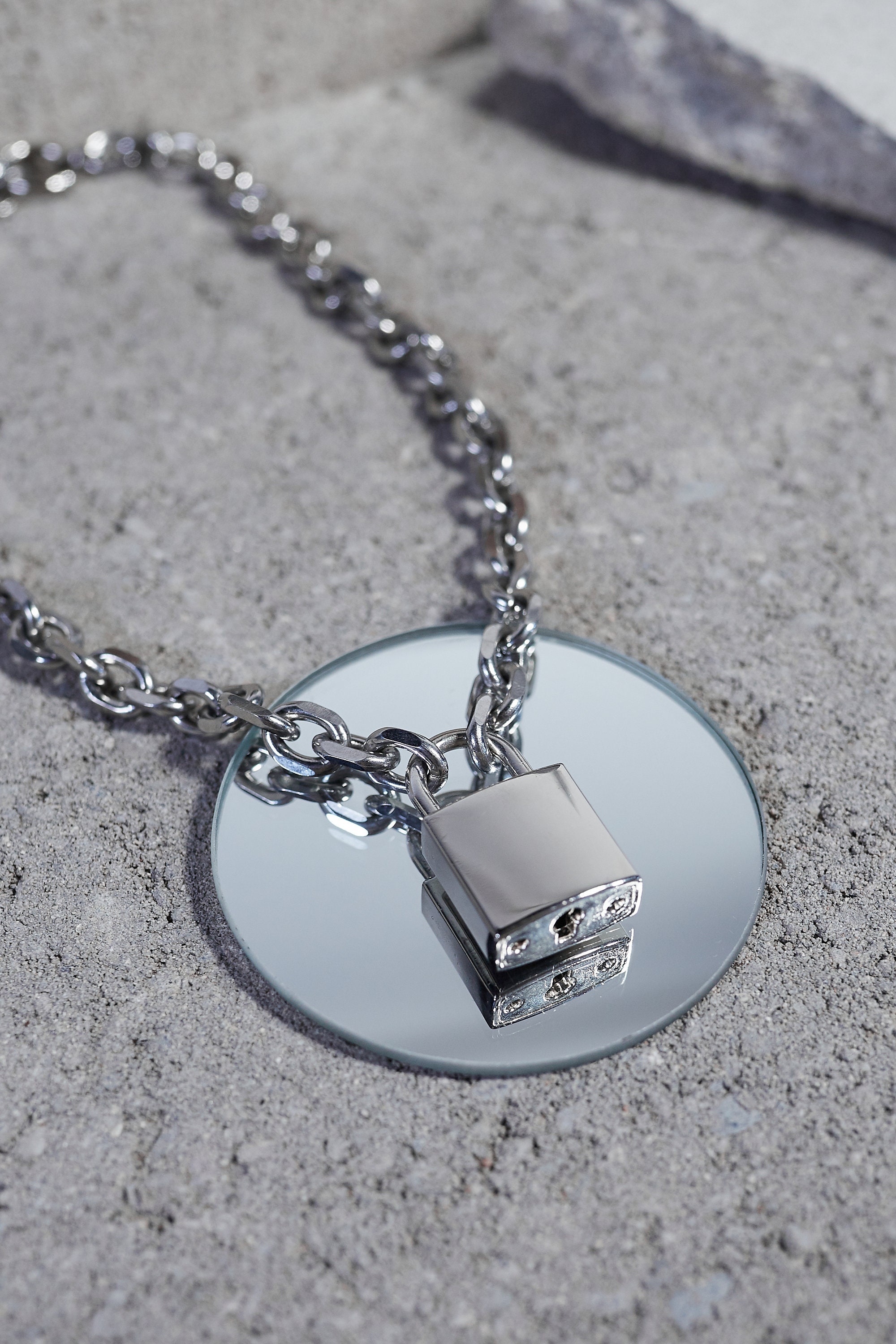 Oversized Padlock Necklace Solid Stainless Steel Chain Oversized Padlock Necklace Solid Stainless Steel Chain