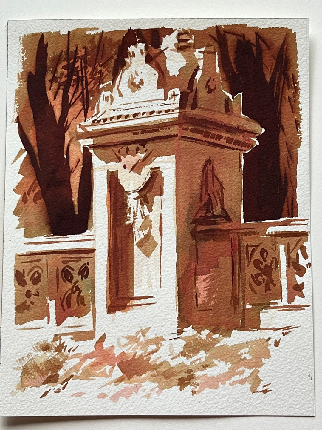 6x8 Banister Study 2 Central Park NYC Ink on Arches - Etsy