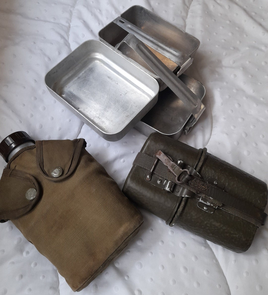 Campingvintage-vintage Tin Box Picnic French Camping-tin Bottle Travel ...