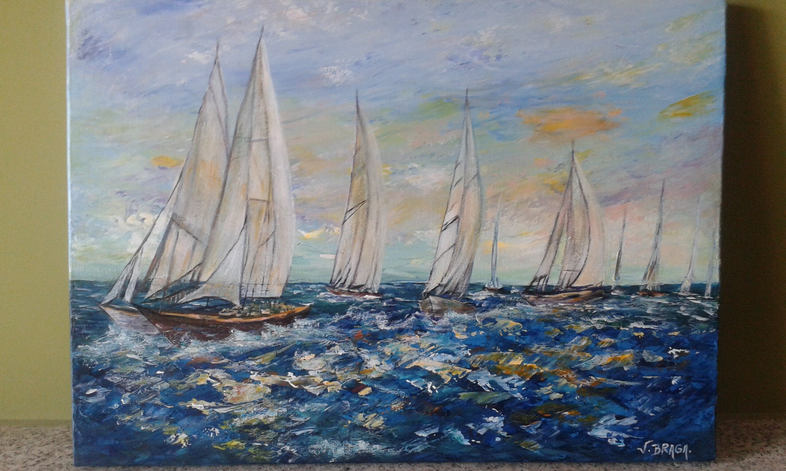 Peinture régates sur océan-acrylique sur toile-art de - Etsy France Peinture régates sur océan-acrylique sur toile-art de - Etsy France