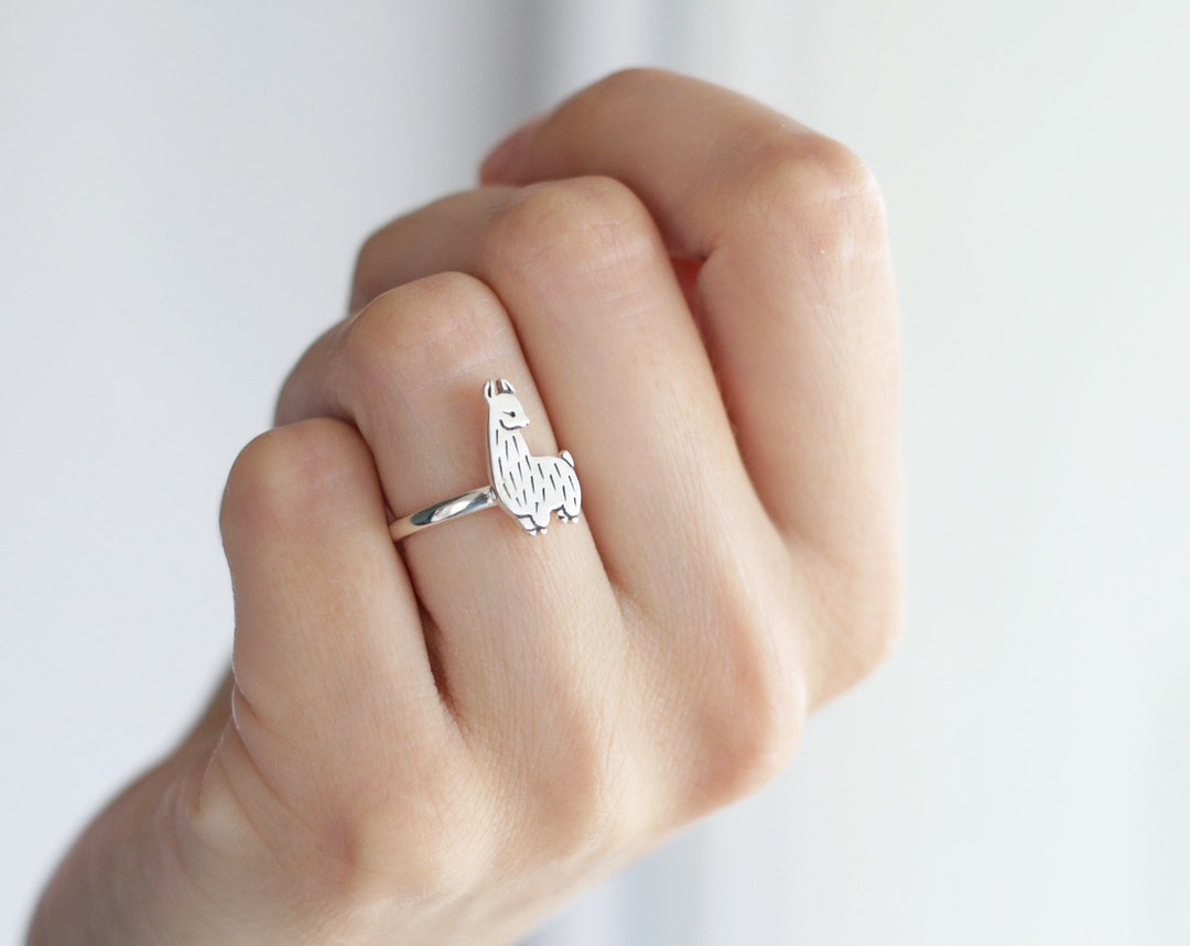 Sterling Silver Alpaca Llama Ring Llama Gifts Animal Ring - Etsy