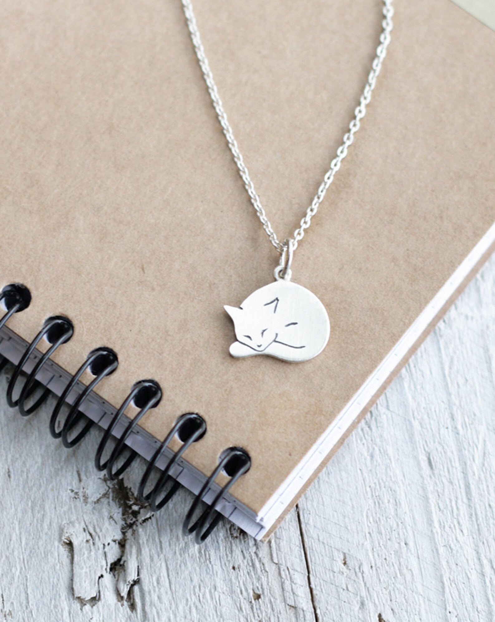 Sterling Silver Cat Necklace Pendant Cat Lover Necklace - Etsy