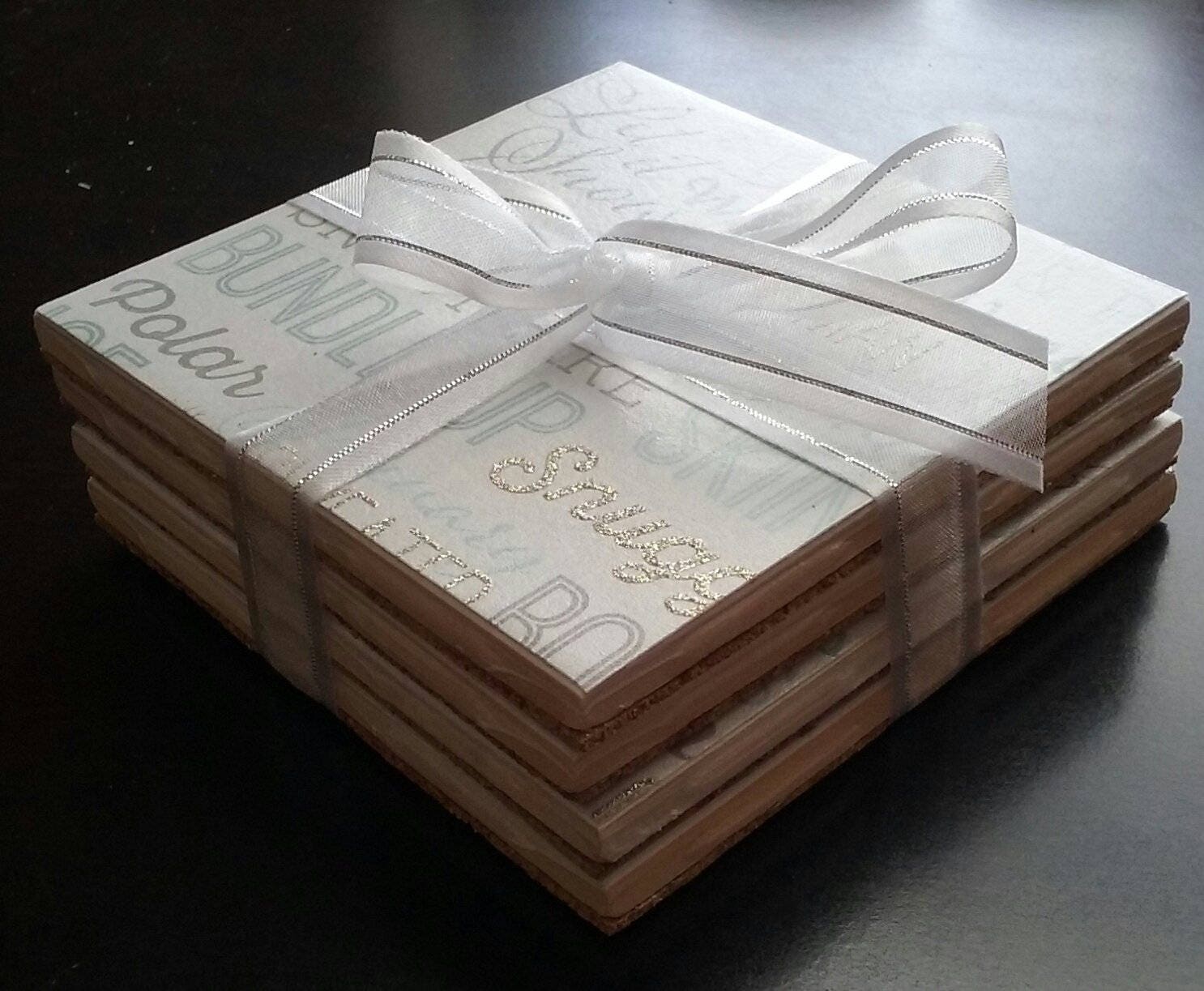 Handmade Christmas Motif Ceramic Tile Coasters - Etsy