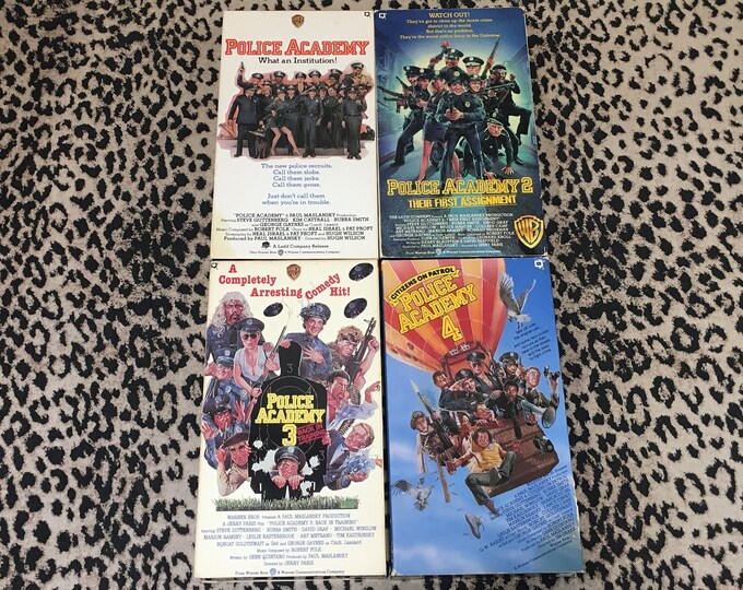 Police Academy 1, 2 , 3 , 4 [VHS Tapes] VHS Tape Lot Vintage 80's Movie ...