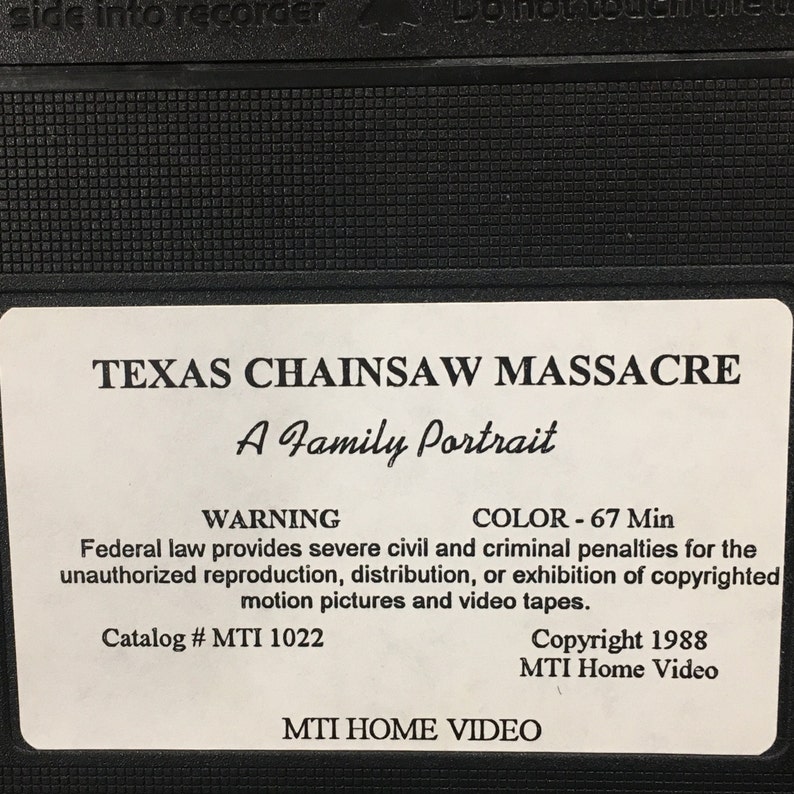 Texas Chainsaw Massacre : A Family Portrait [VHS] Horror Vhs Tape Ultra ...