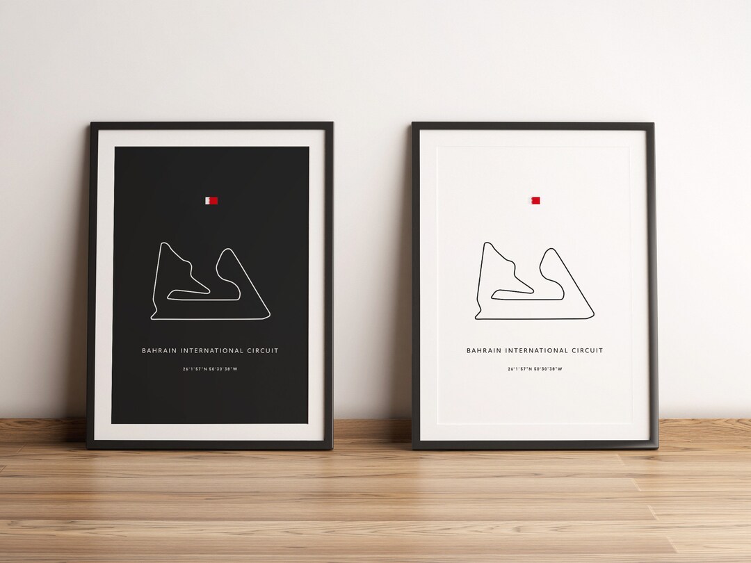 Bahrain International Circuit Wall Art, Poster, F1 Formula 1 Track Map ...