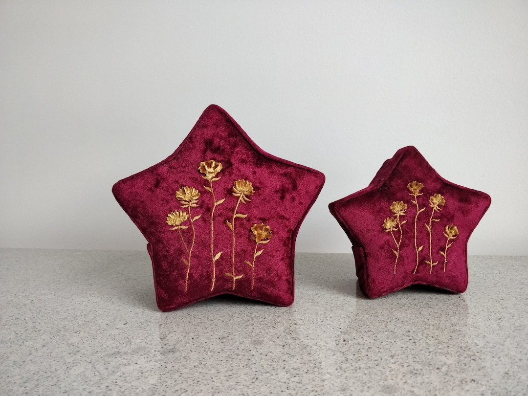 Set of 2 Luxury Red Burgundy Velvet Handmade Boxes Star Shaped/handmade ...