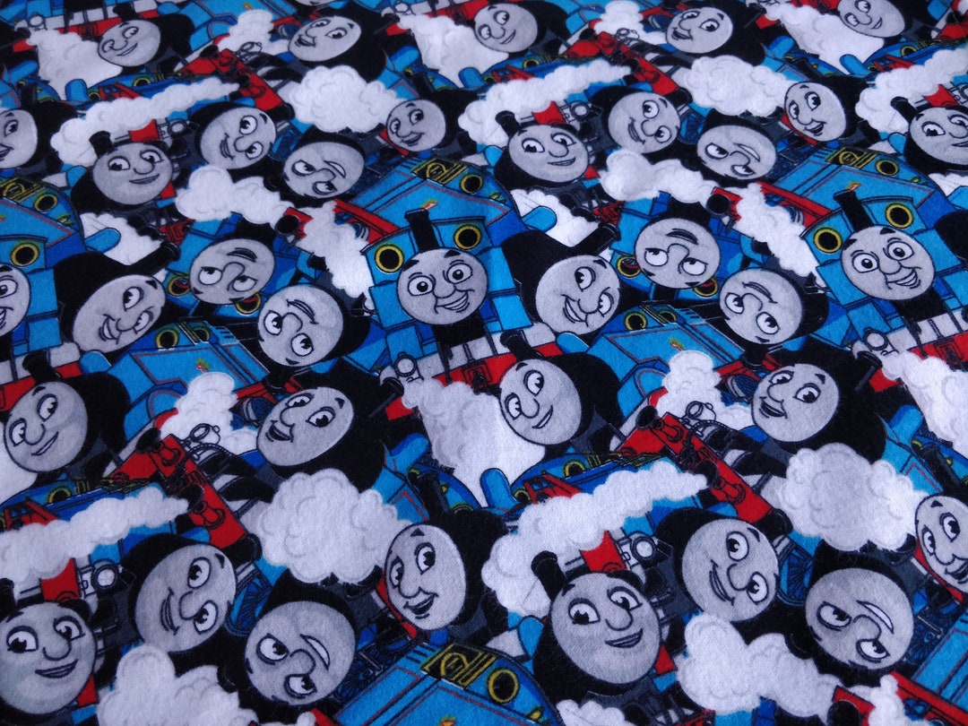 Thomas the Train Flannel Baby Burp Cloth: Handmade 2-ply Cotton Backing ...