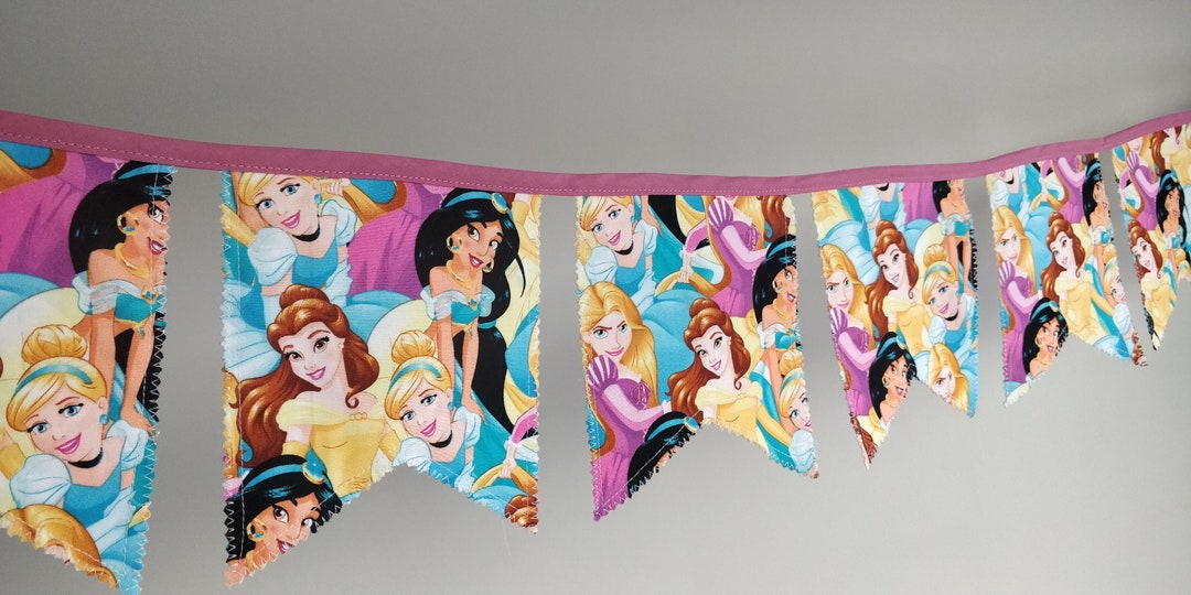 12 Flags Disney Princess Double Sided Garland Quality Organic Cotton/12 ...