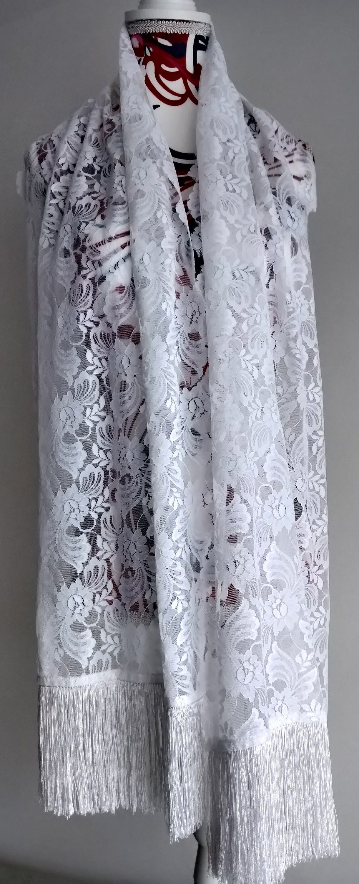 White Luxury Lace Wedding Bridal Shawl/wedding White Scarf - Etsy