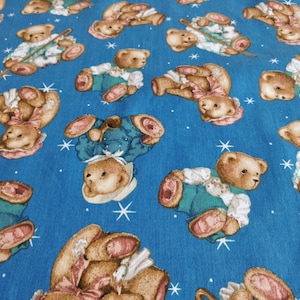 Soft Cotton Teddy Bears Fabric Panel/cotton Fabric Panel Teddy Bear ...