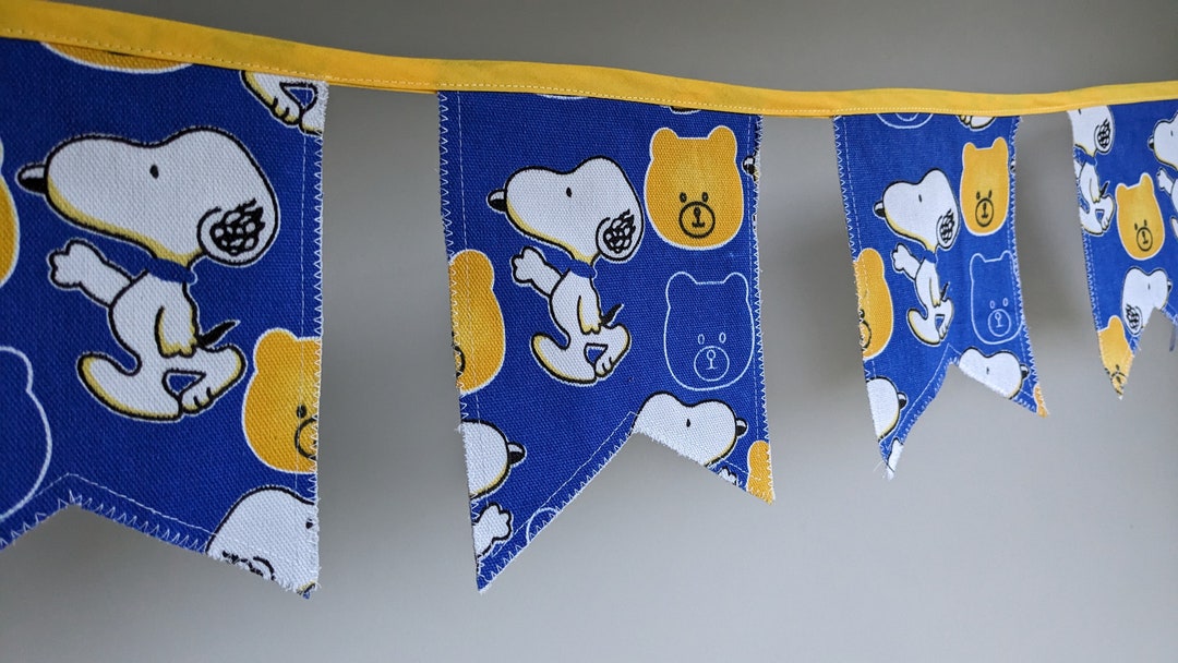 Snoopy Double Sided Cotton Party Banner/snoopy Birthday Cotton Bunting ...