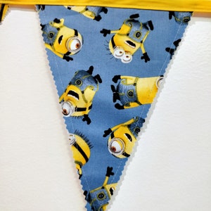 12 Flags Double Sided Bunting Minion Print Quality Cotton/minion ...