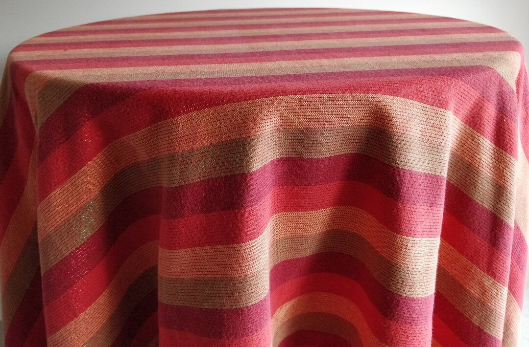 70 Luxury Round Organic Cotton With Metallic String Tablecloth/70 ...