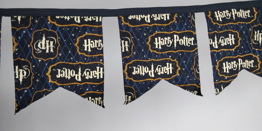 12 Flags Harry Potter Double Sided Garland Quality Organic Cotton/12 ...