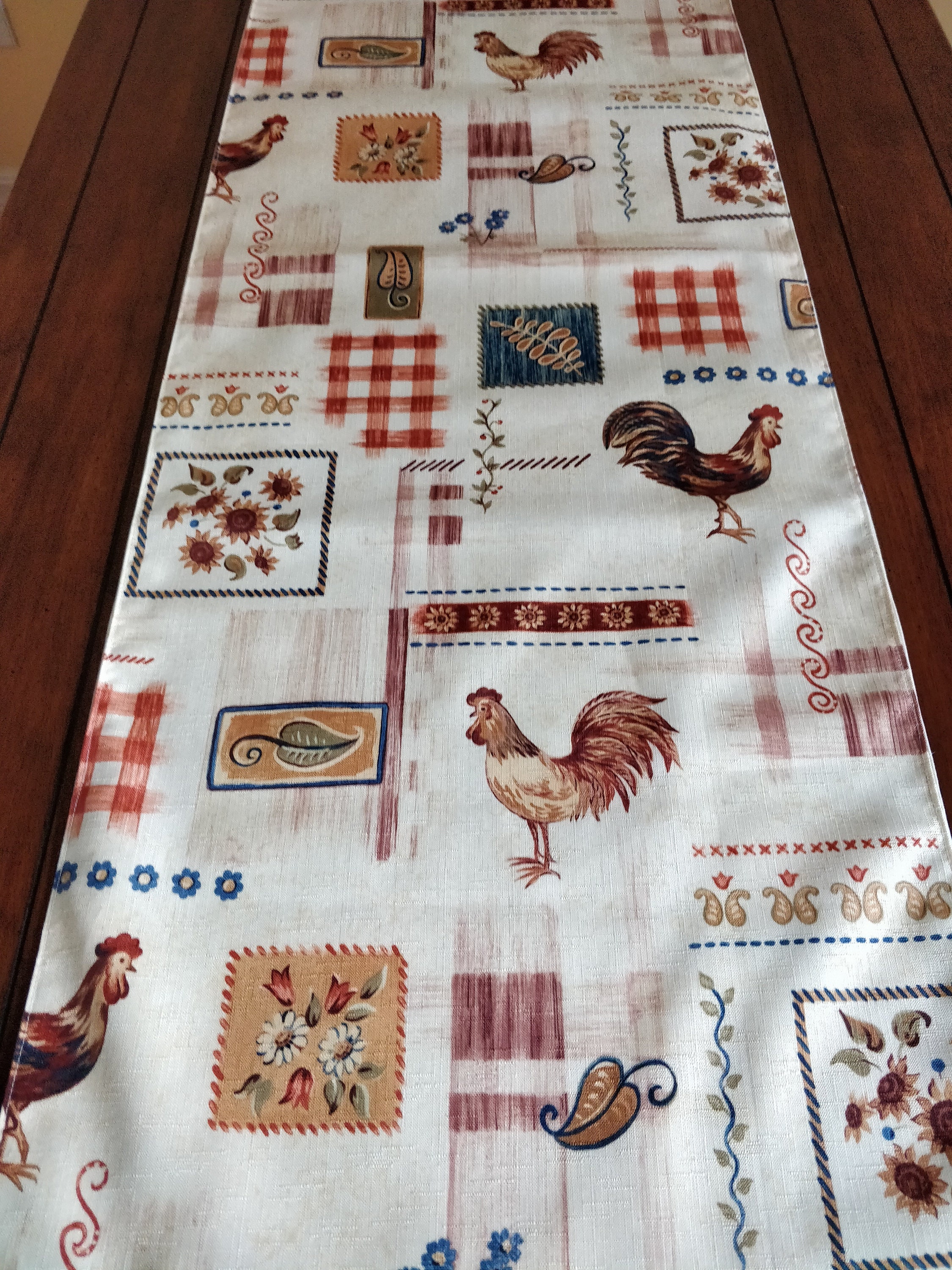Rustic Farm Animal Table Runner 2 Ply/ Rustic Rooster Table | Etsy