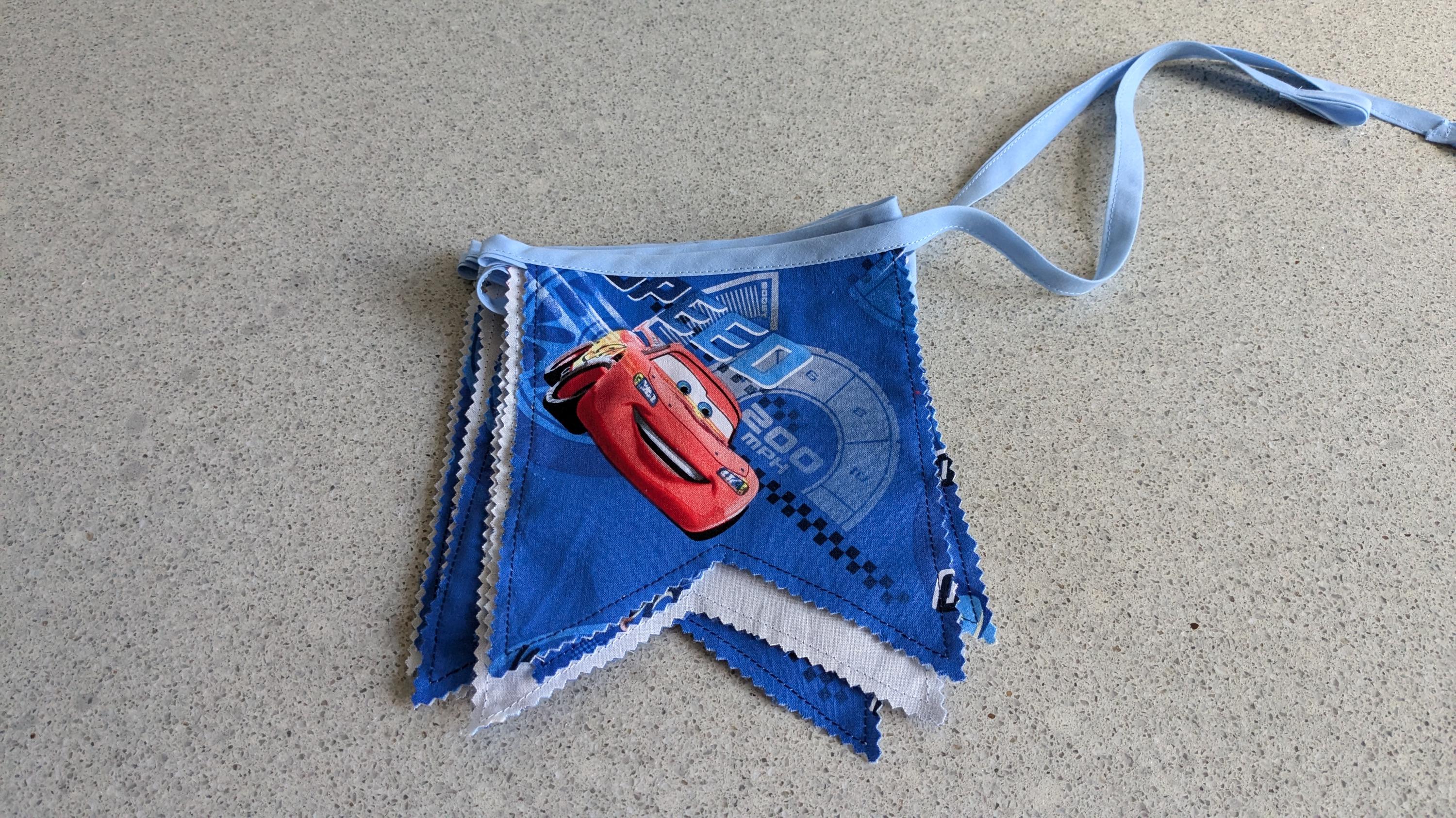 12 Flags Disney Cars Double Sided Garland Quality Organic Cotton/12 ...