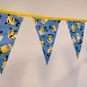 12 Flags Double Sided Bunting Minion Print Quality Cotton/minion ...
