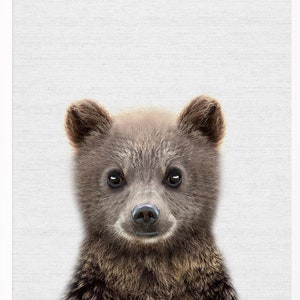 Bear Cub Print, Nursery Wall Art, Woodlands Animal Decor, Kids Room ...