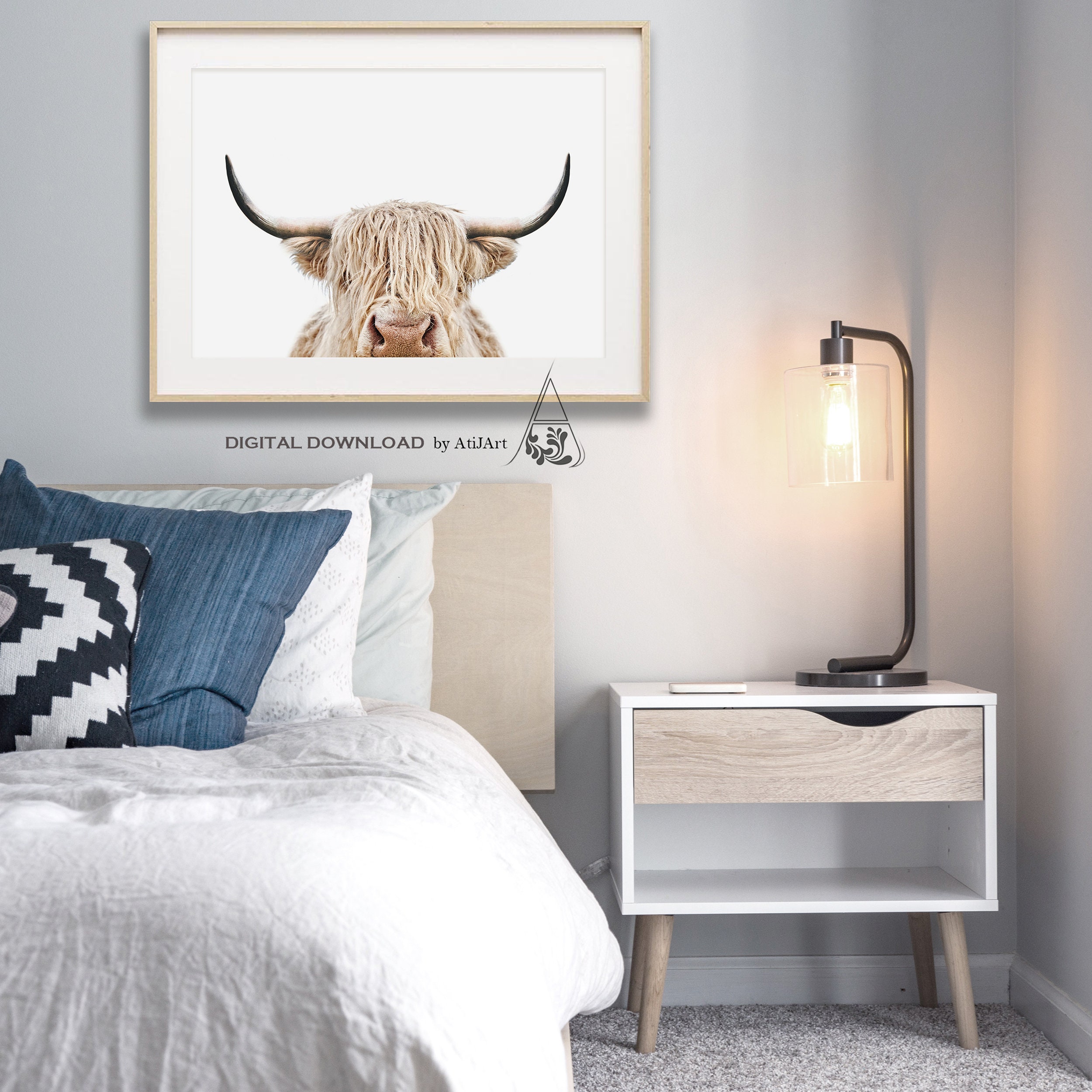 Highland Cow Printfarmhouse Decorcow Posterfarm Animal Wall - Etsy