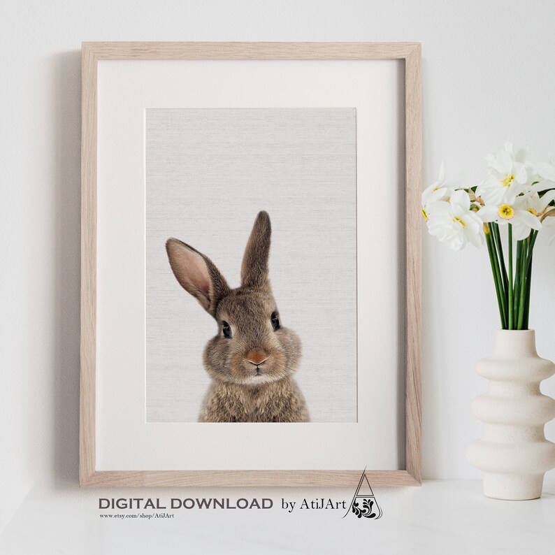 Nursery Animal Print Rabbit Print Wall Art Woodlands Nursery - Etsy