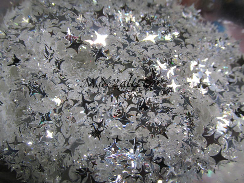 Four Point Sparkle Stars Nail Art Shape Spangles Sequins | Etsy