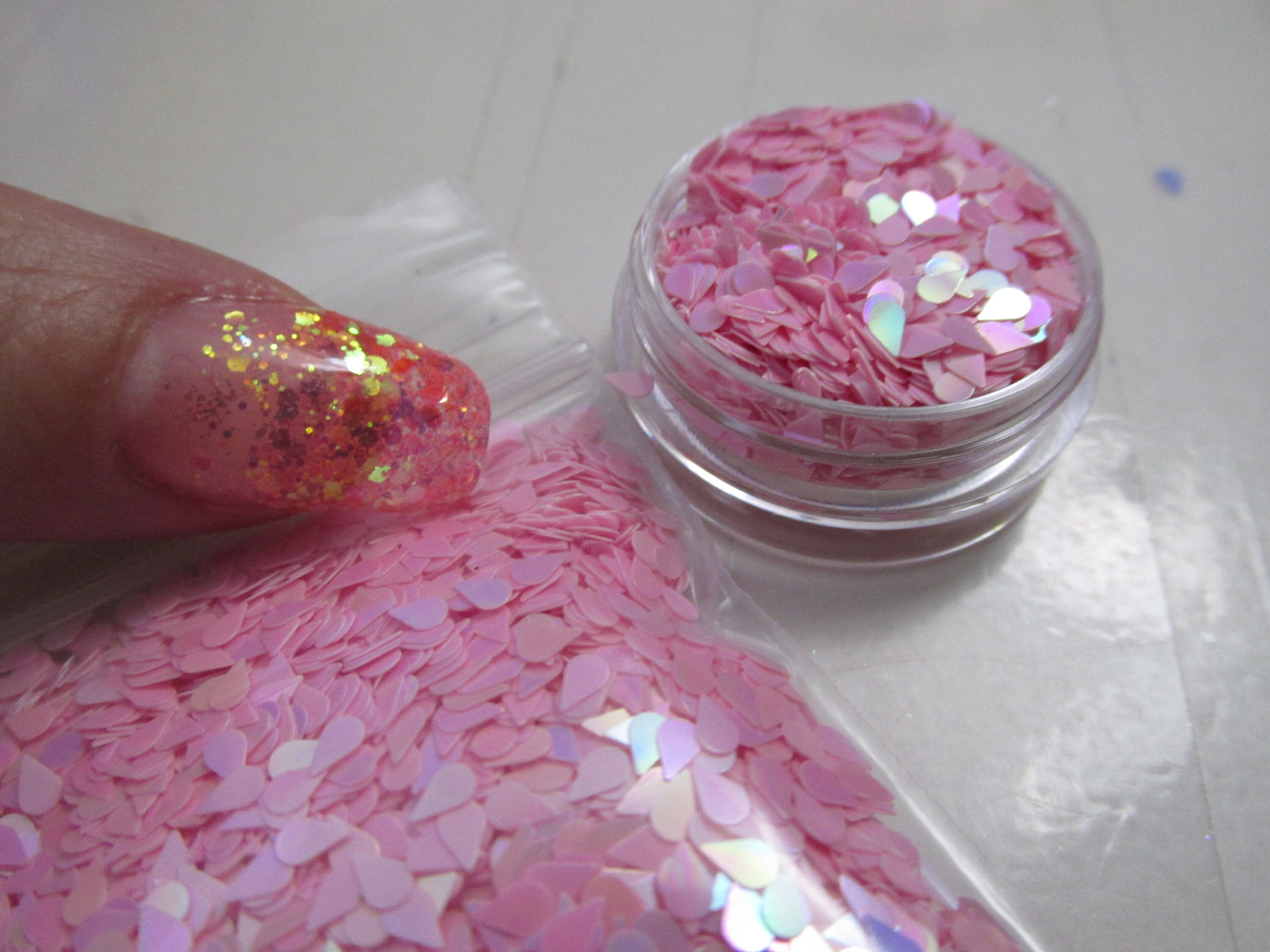 Raindrop droplet glitter shape spangles for nail and craft | Etsy