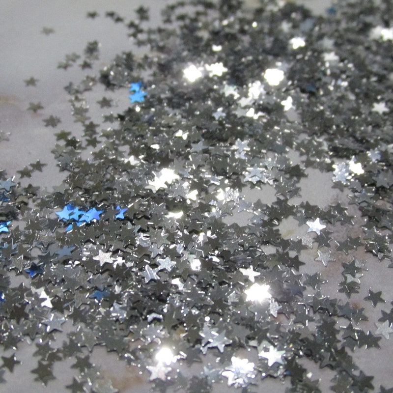 Silver Glitter Stars - Etsy