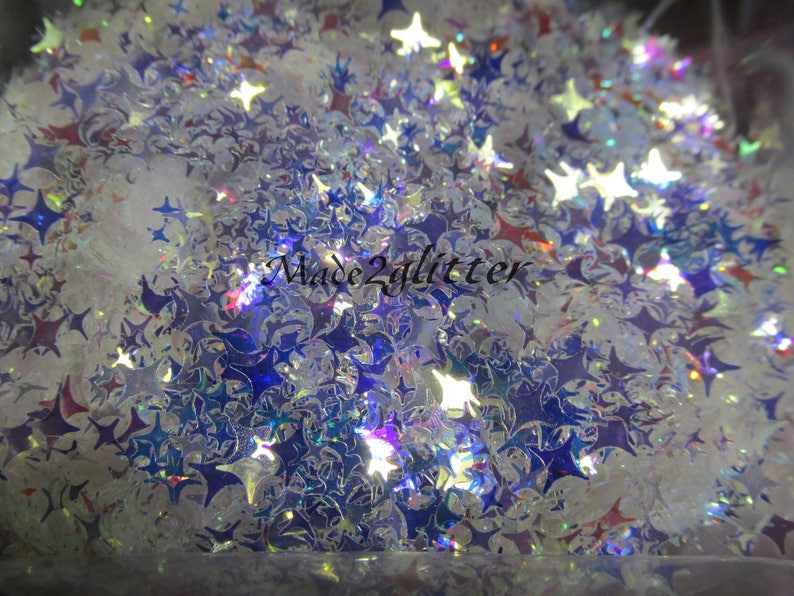 Four Point Sparkle Stars Nail Art Shape Spangles Sequins - Etsy