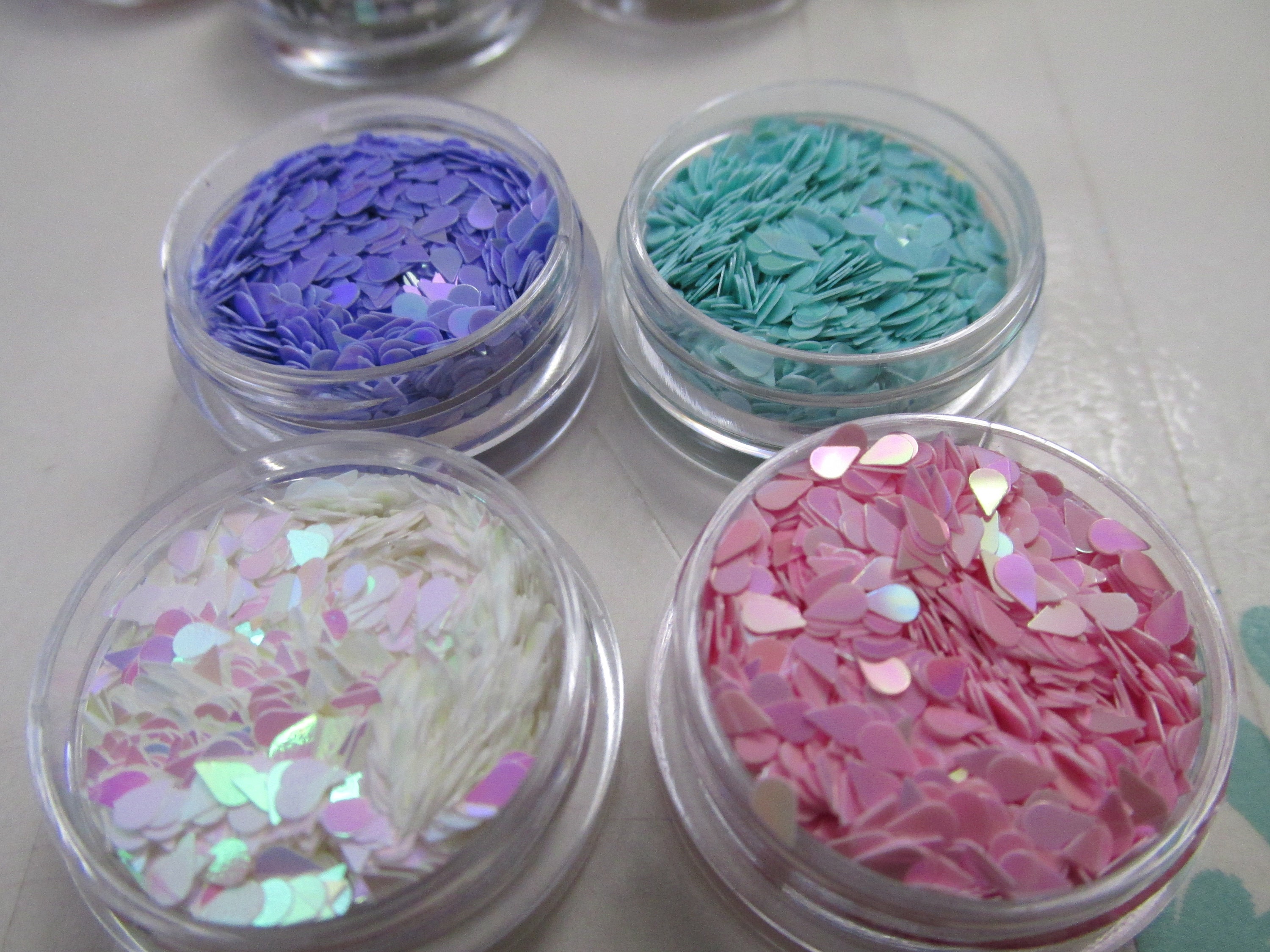 Raindrop droplet glitter shape spangles for nail and craft | Etsy