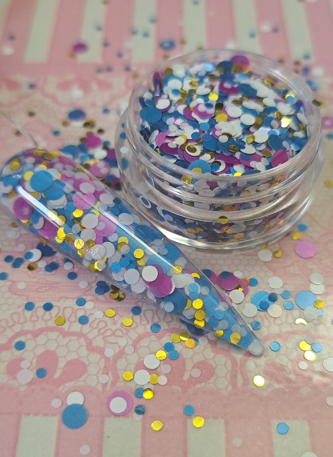 Lotty Dotty Holographic/matte Mixed Glitter Dots Nail Art Glitters - Etsy