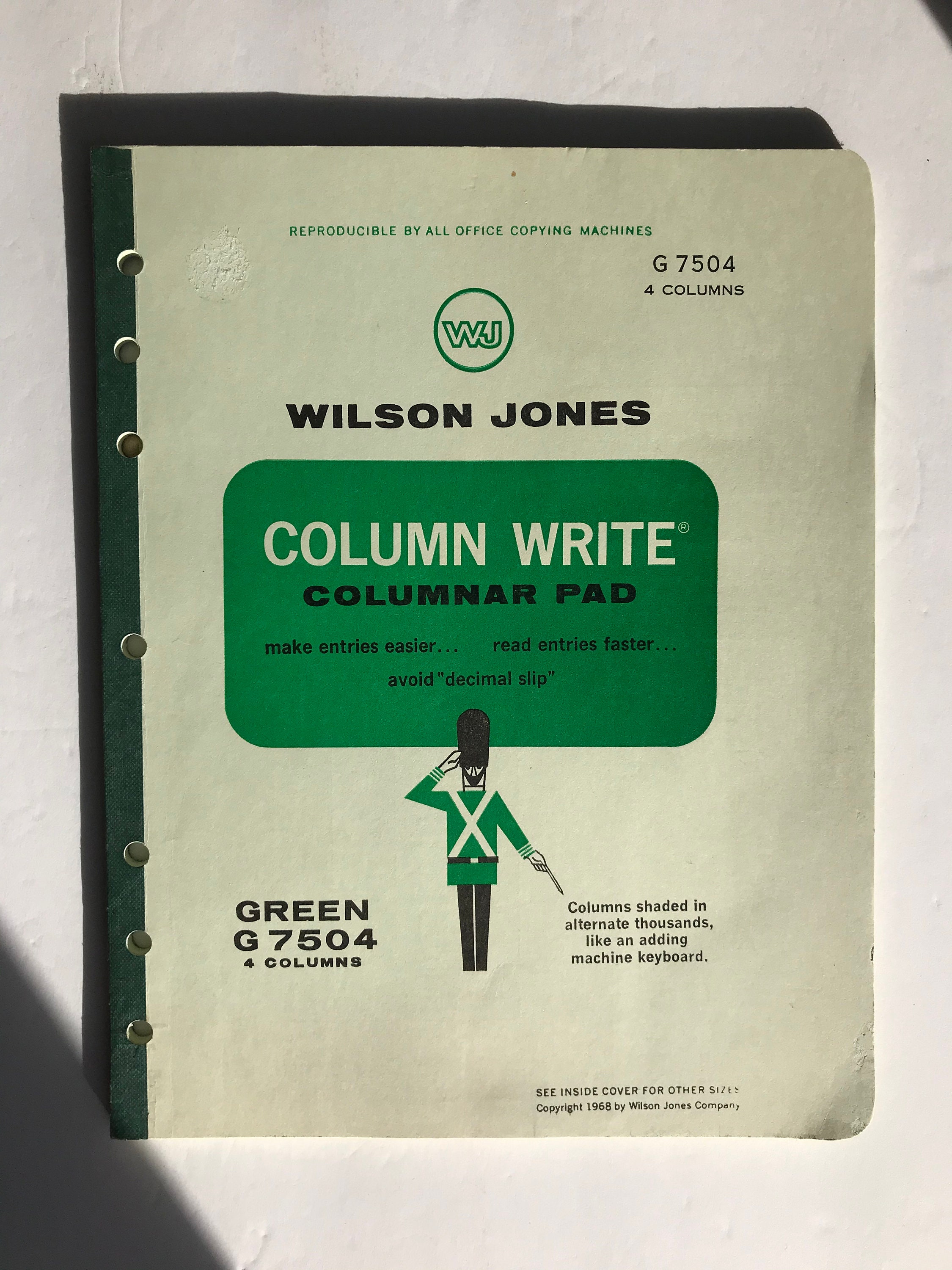 Vintage Wilson Jones Columnar Pad for Ring Binders / Set of 2 / Office ...