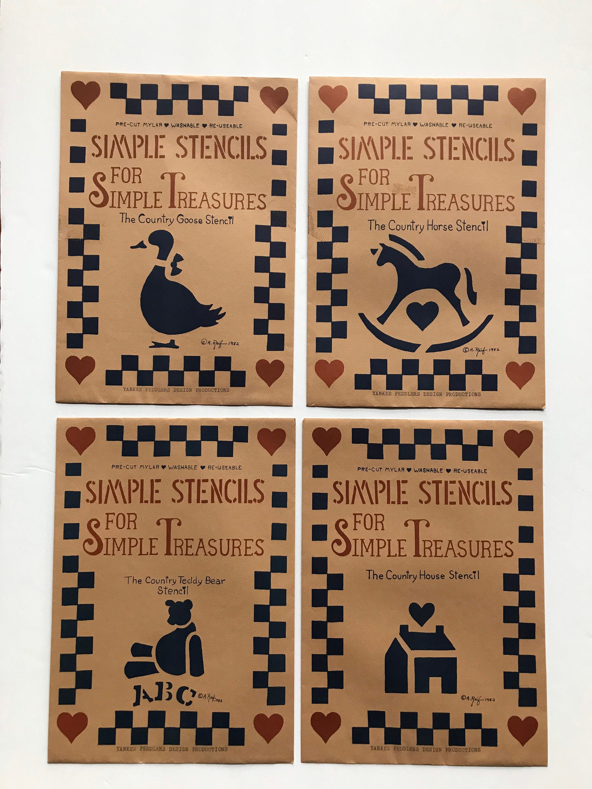 Vintage Country Stencils / 1982 Yankee Peddlers Simple Treasures / Set ...