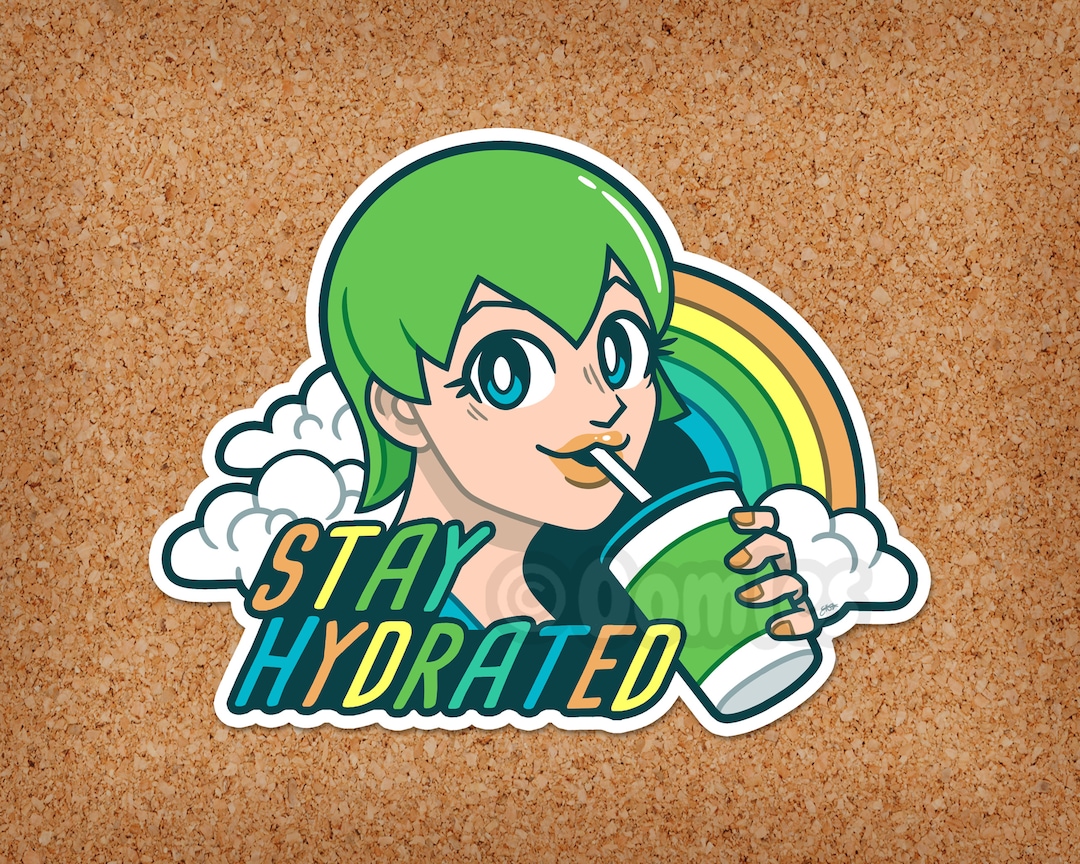 Anime stay Hydrated Sticker - Etsy