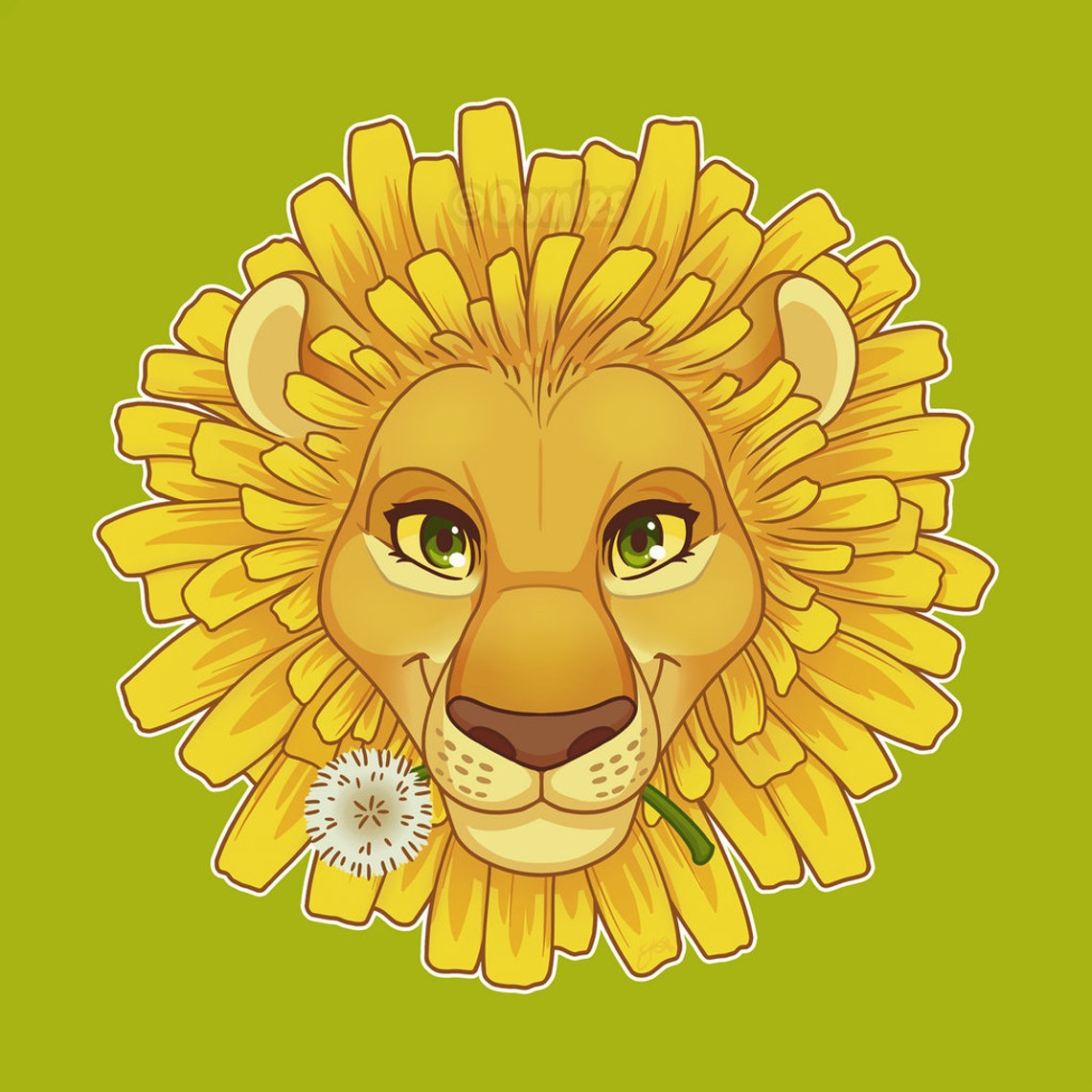 Dandelion dandy Flower Lion Sticker - Etsy